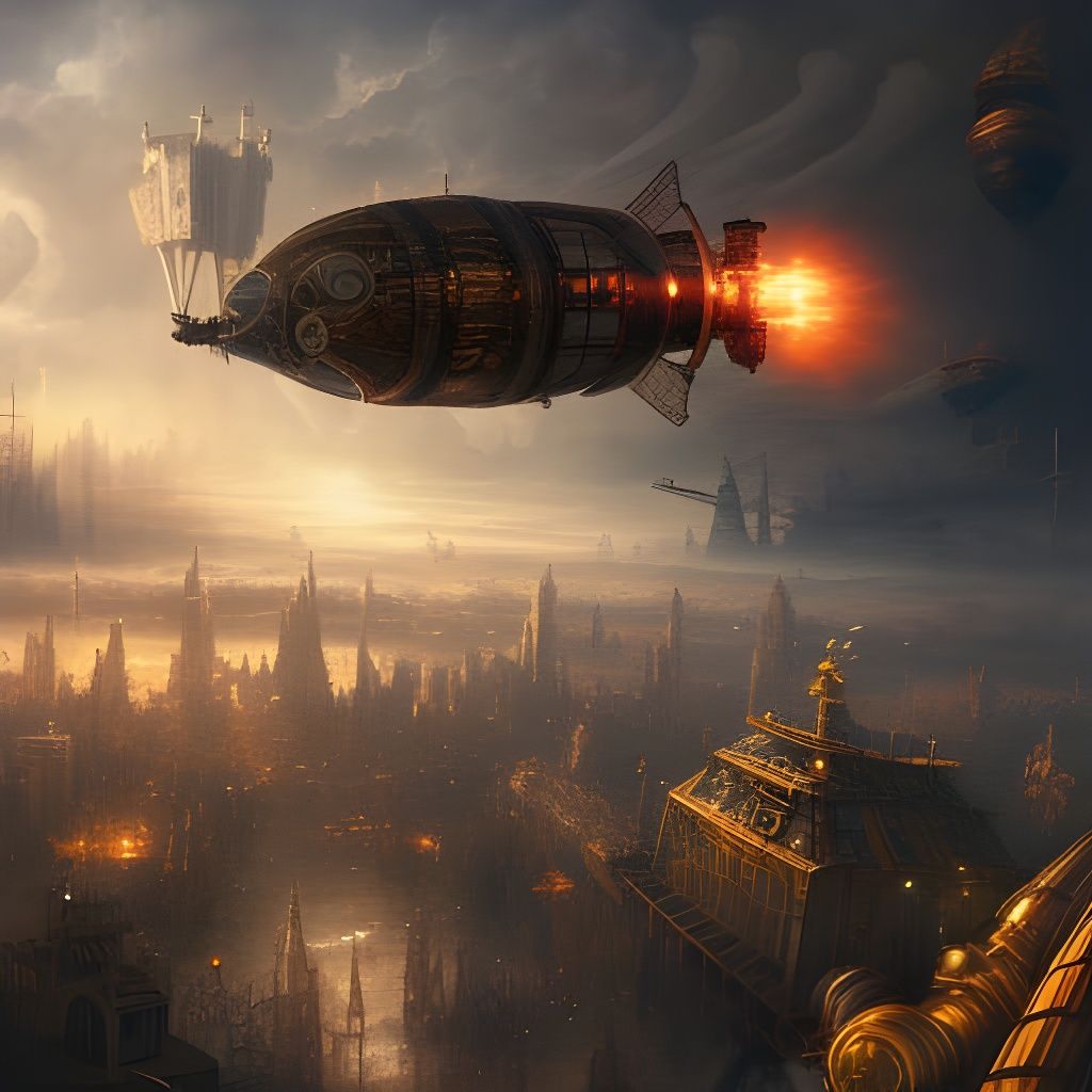 Steampunk Blimp - AI Generated Artwork - NightCafe Creator