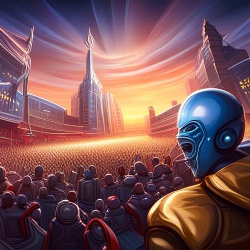 alien crowds watching - AI Generated Artwork - NightCafe Creator