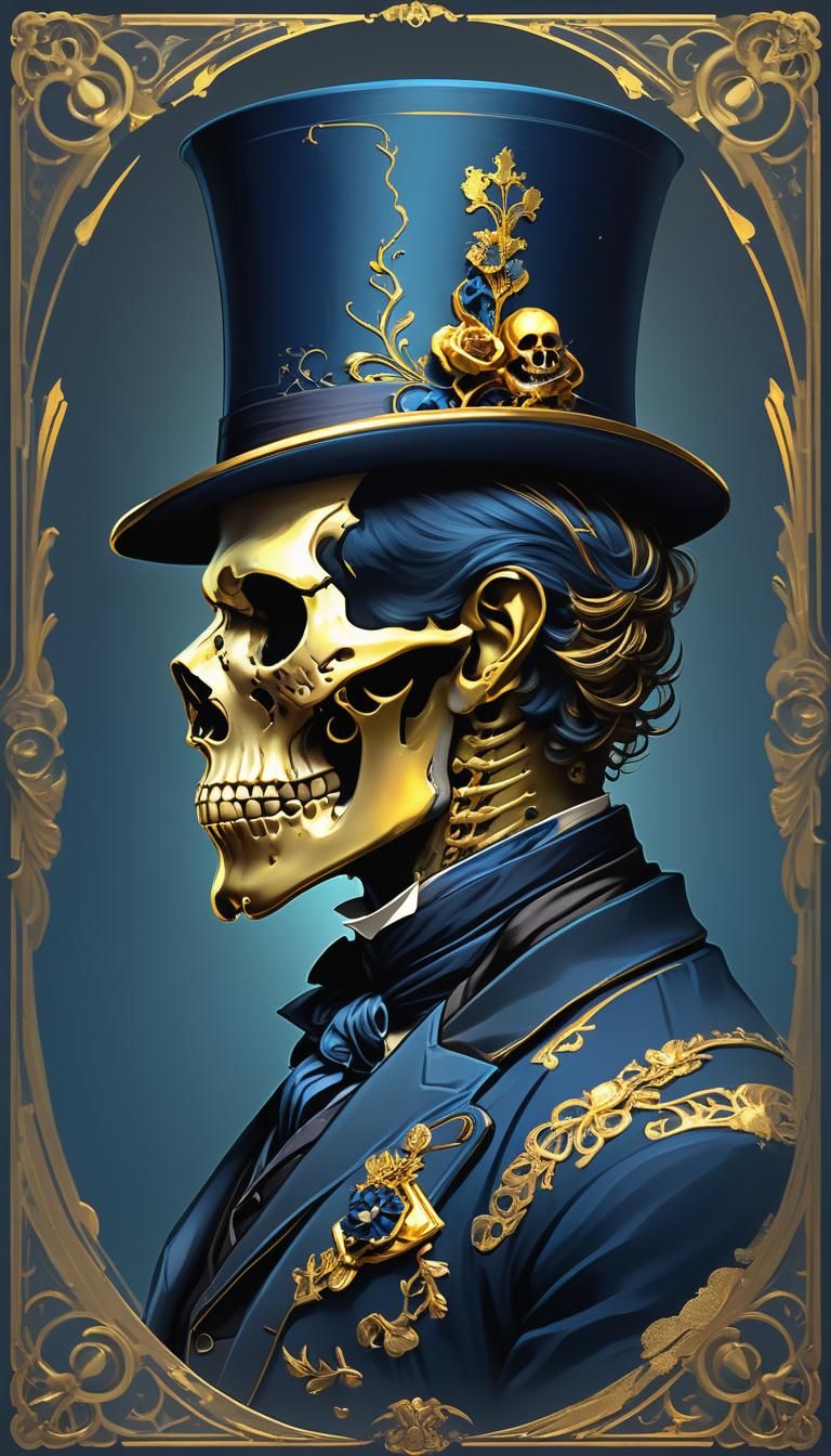 A Dapper Golden Skull - AI Generated Artwork - NightCafe Creator