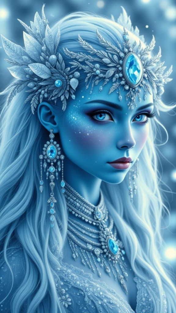 A clearly visible, Beautiful female humanoid...