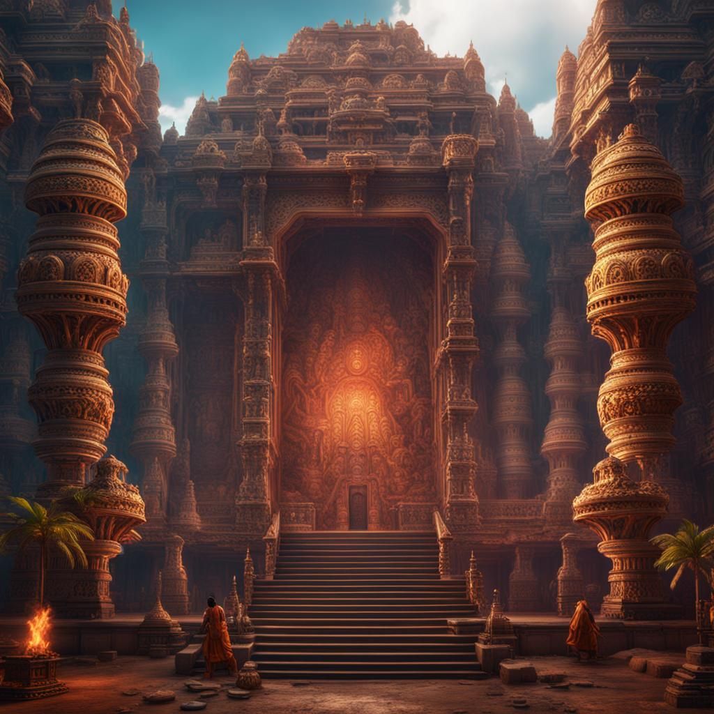 Ancient Technology from hindu Gods - AI Generated Artwork - NightCafe Creator