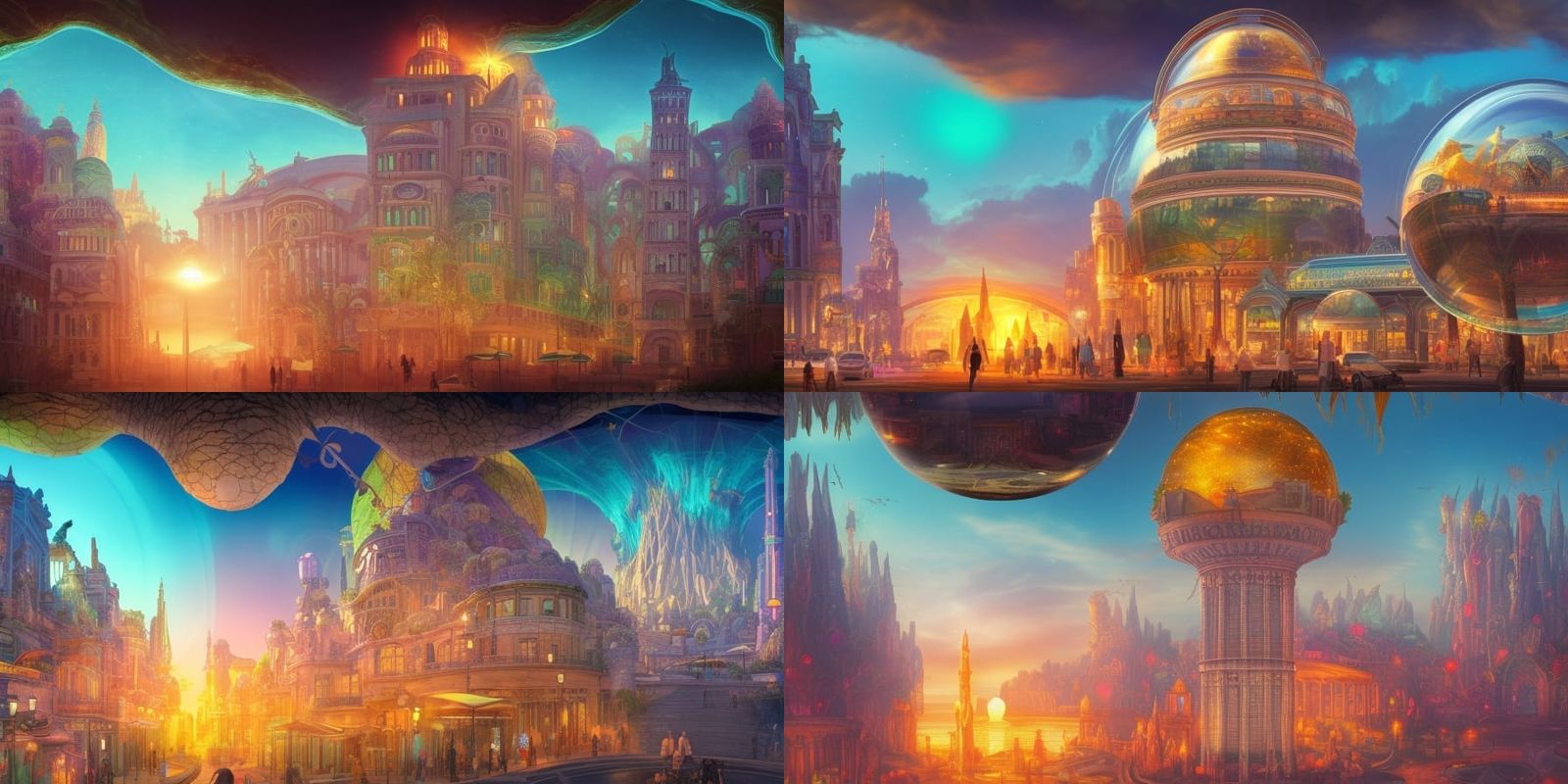 The City of Atlantis in a glass dome - AI Generated Artwork - NightCafe ...