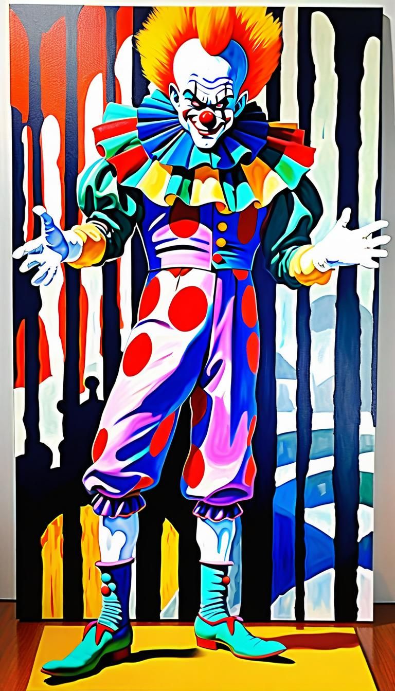 Vegeta from dragon Ball z ,as a circus clown, full body image ...