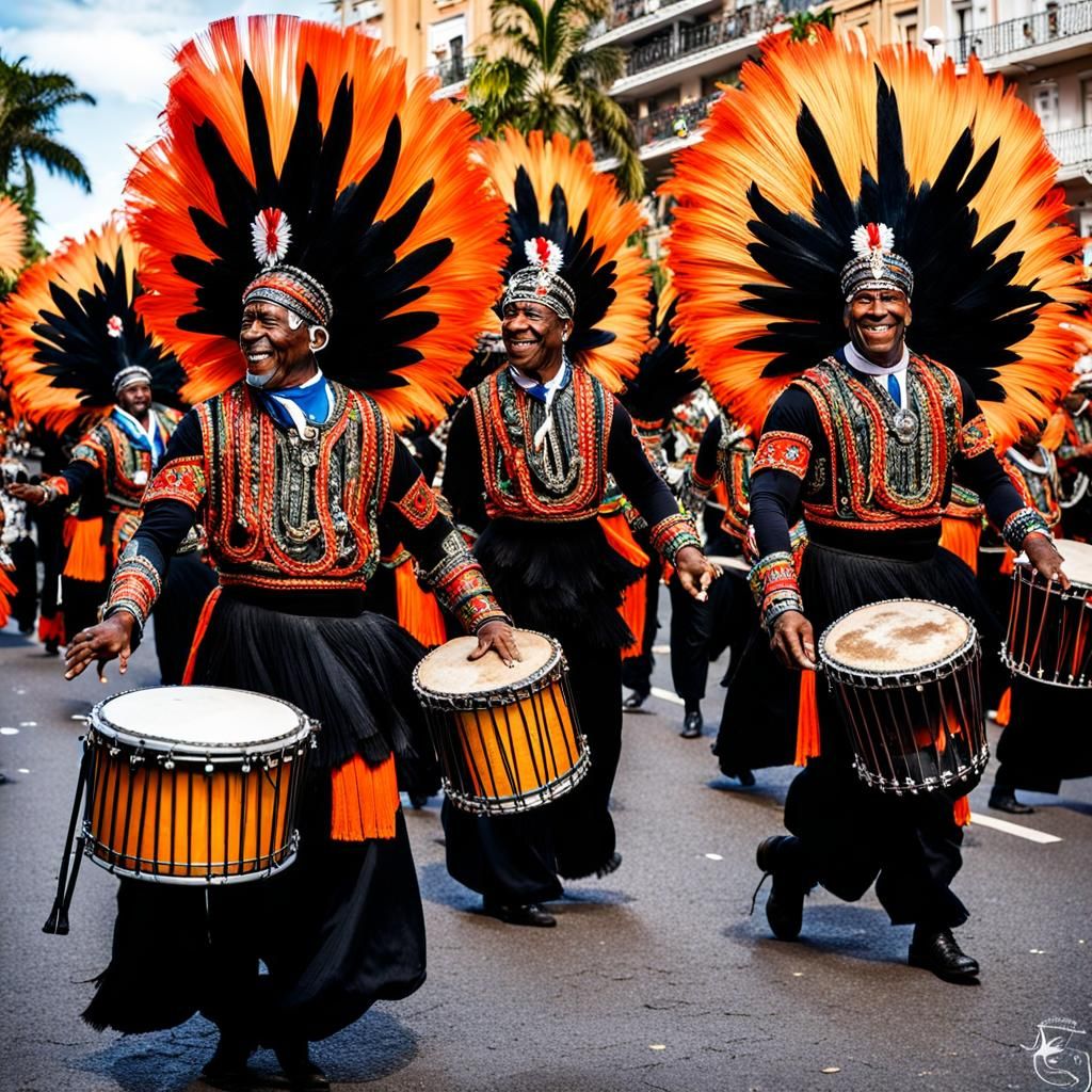 Candombe dancers in Montevideo carnival. - AI Generated Artwork ...