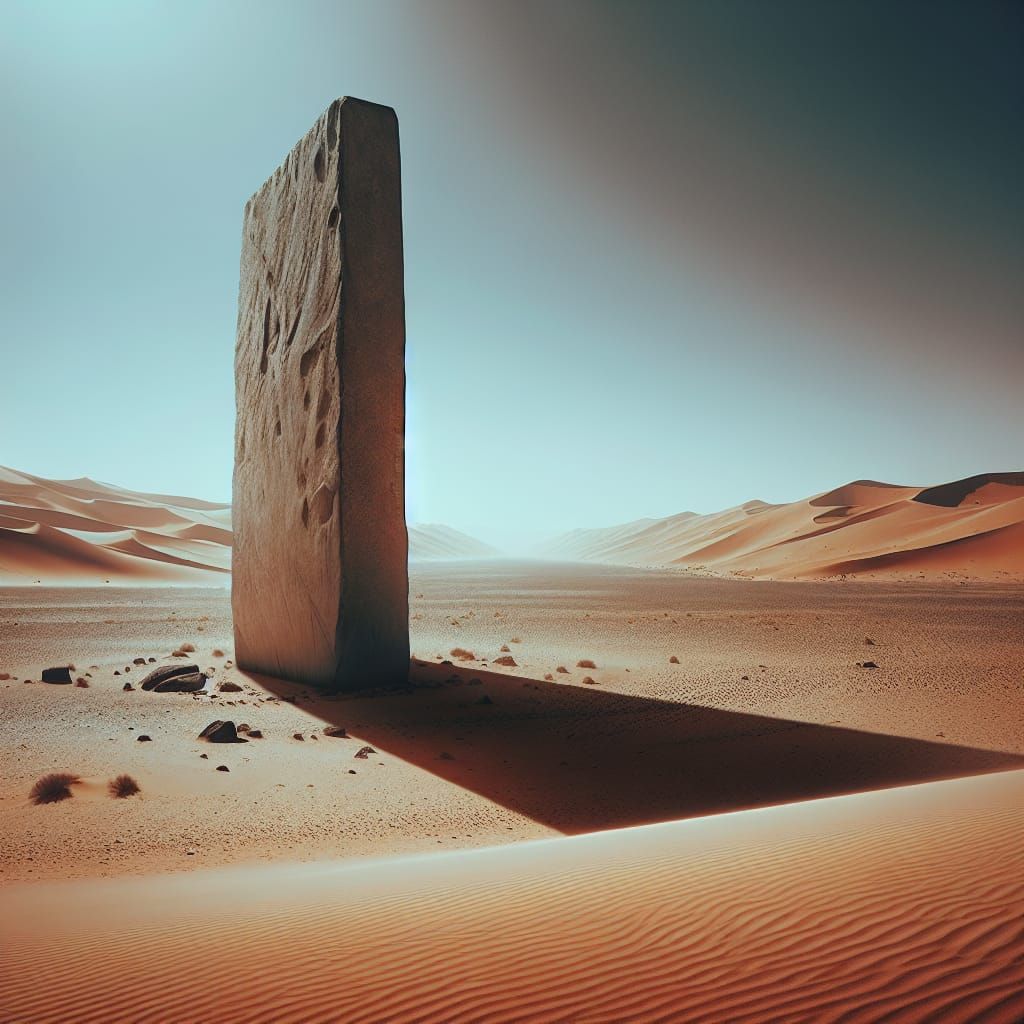 Monolith in the desert - AI Generated Artwork - NightCafe Creator