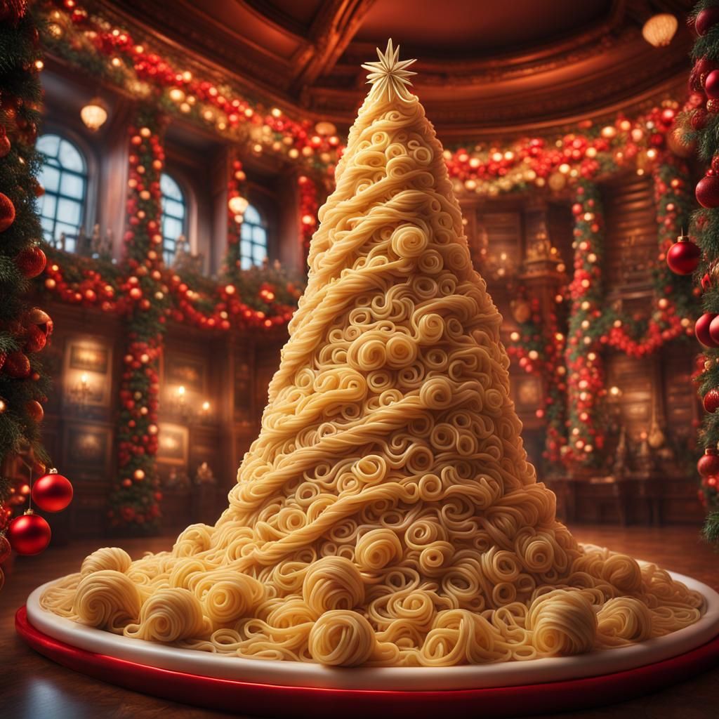 spaghetti christmas tree 🍝 - AI Generated Artwork - NightCafe Creator