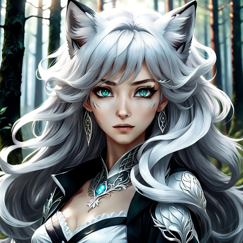 Silver fox lady - AI Generated Artwork - NightCafe Creator
