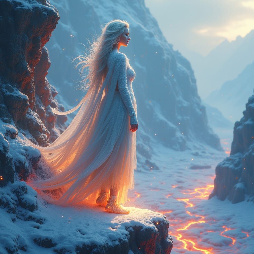Goddess of ice and fire - Ethereal Goddess of Fire and Ice i...