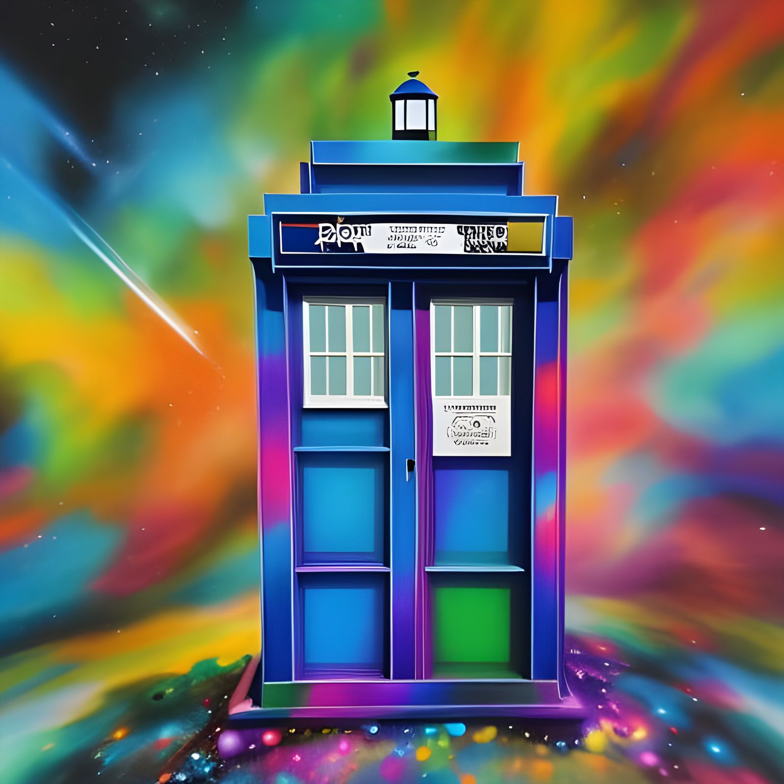 Rainbow TARDIS - AI Generated Artwork - NightCafe Creator