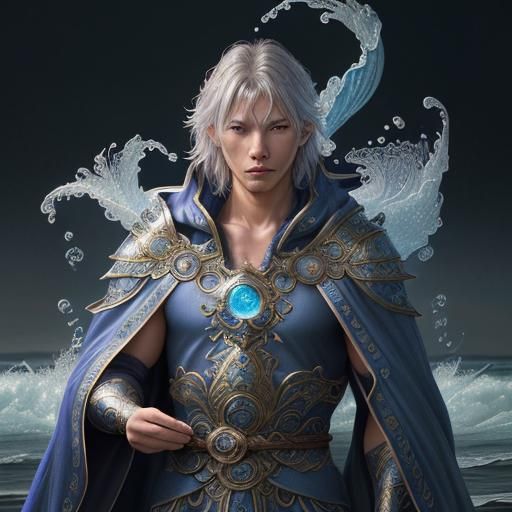 Male Water Mage - AI Generated Artwork - NightCafe Creator