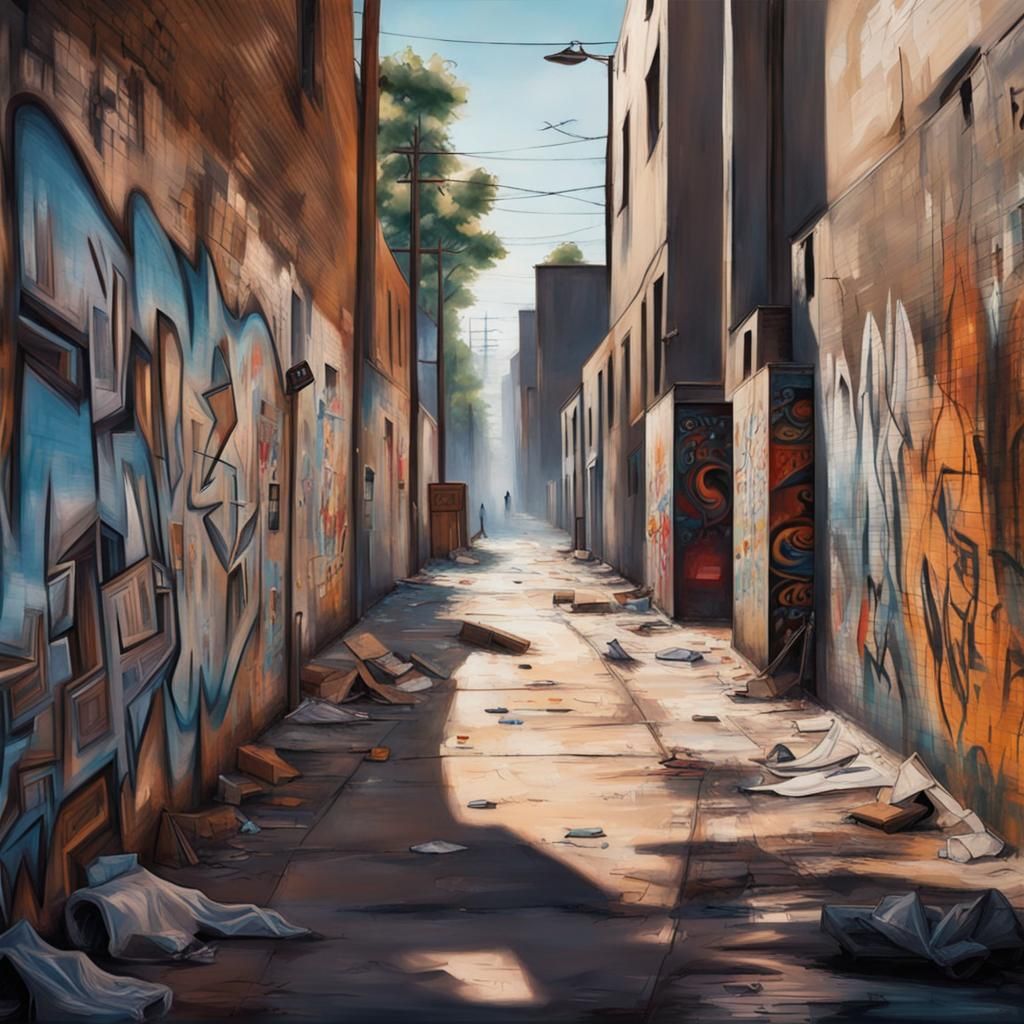 Narrow alley - AI Generated Artwork - NightCafe Creator