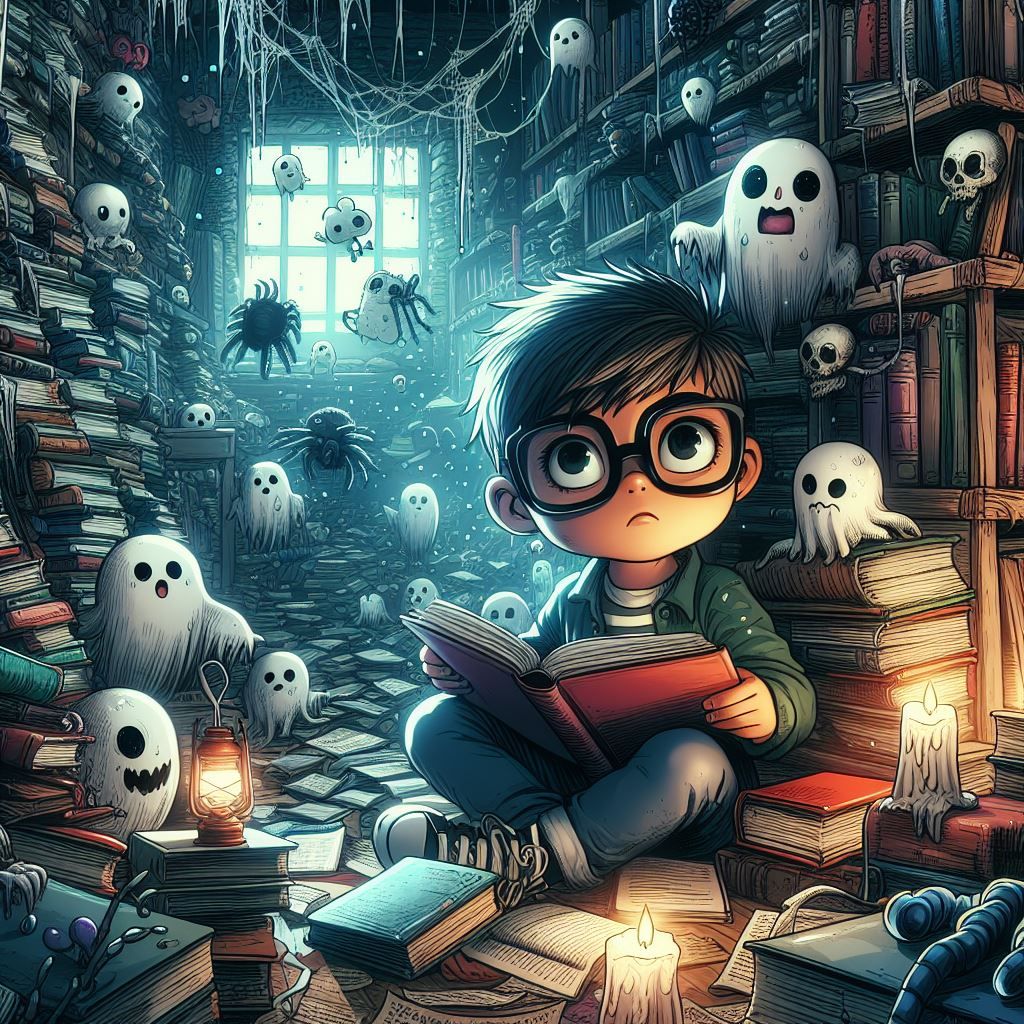 Nerd in mystical library - AI Generated Artwork - NightCafe Creator