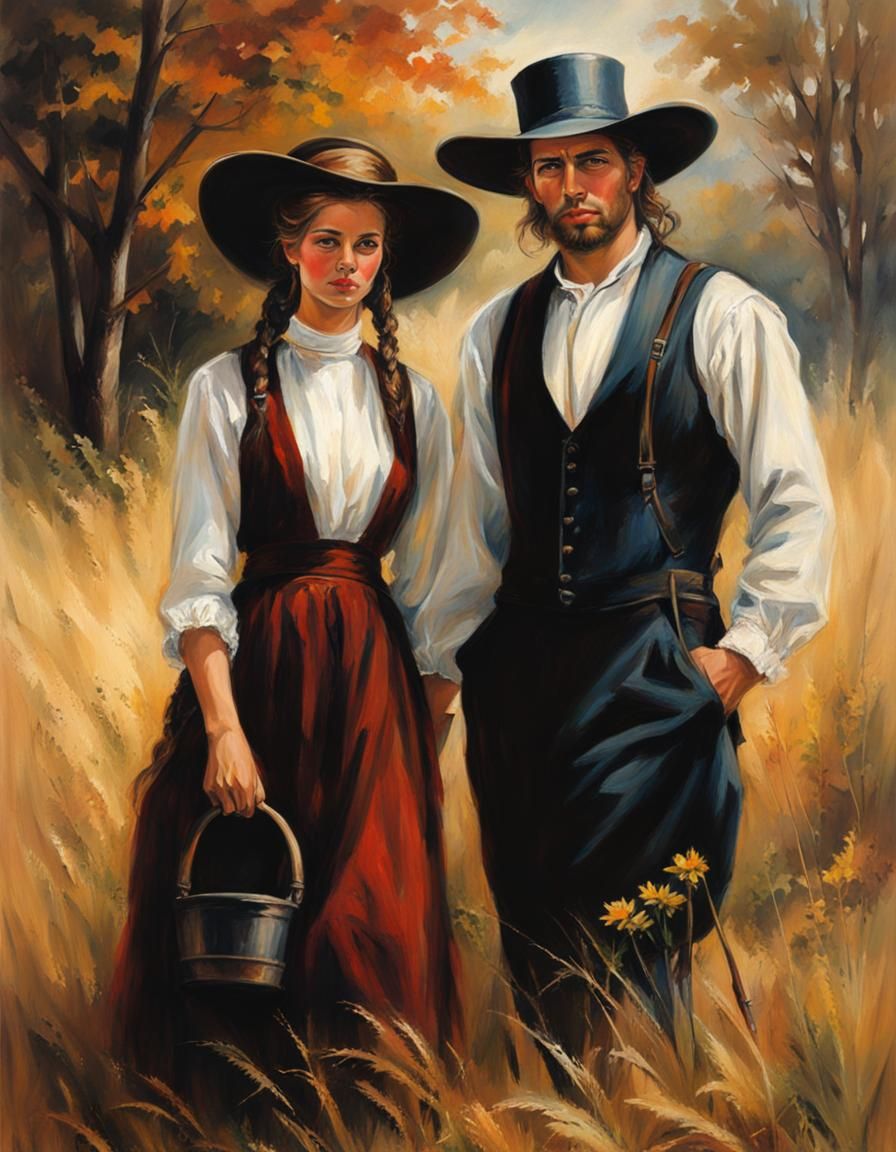 Portrait of an amish couple - AI Generated Artwork - NightCafe Creator