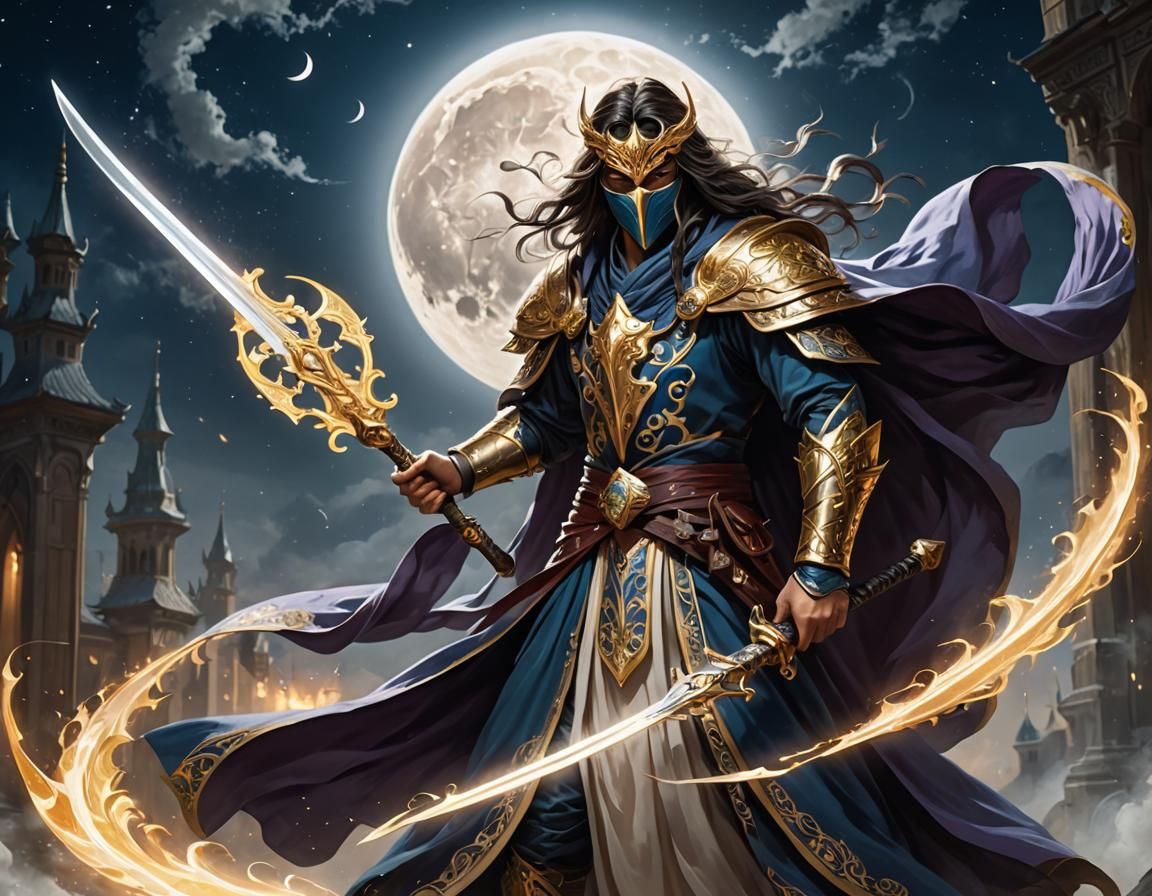 A fantastical image of a battle mage in beautiful mask - AI Generated ...