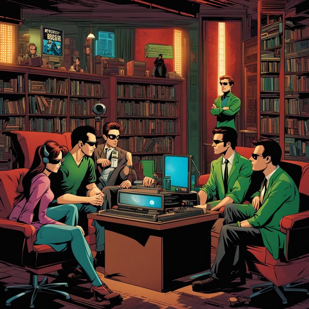 a group of geeks talking about comic books, video games, tv shows, and ...