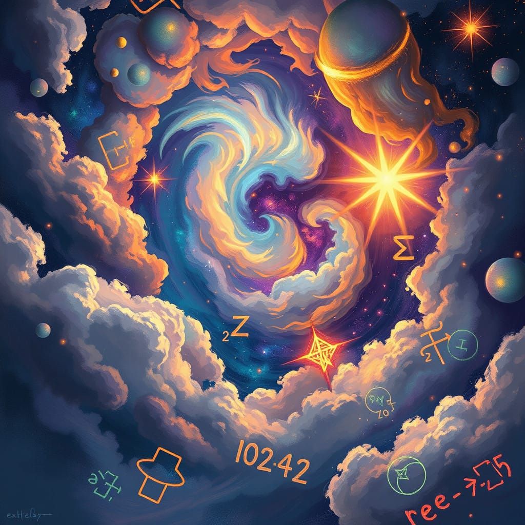 Math all around us - Celestial Fractals in Radiant Blues an...