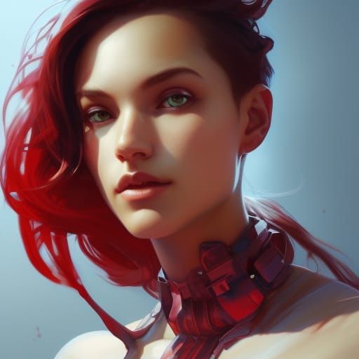 Ruby head and shoulders portrait, 8k resolution concept art portrait by ...