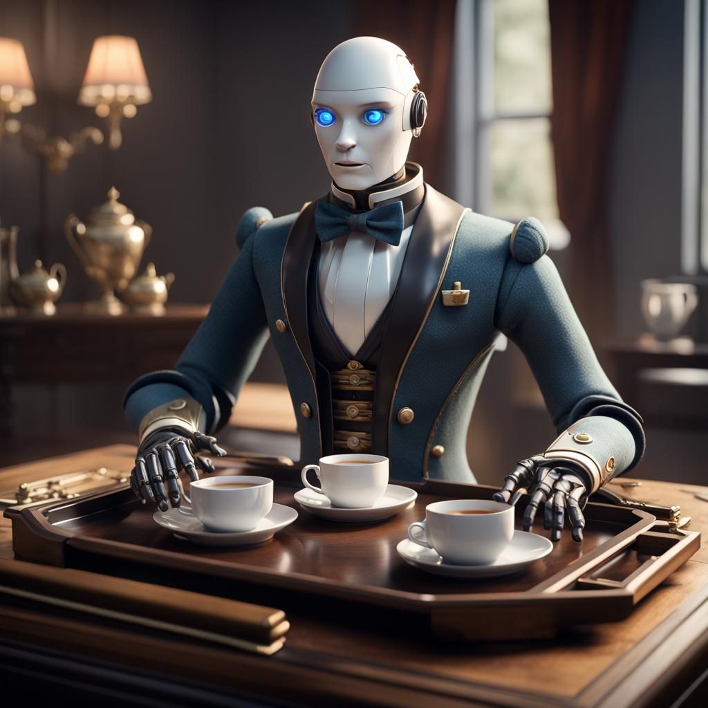 robot butler - AI Generated Artwork - NightCafe Creator
