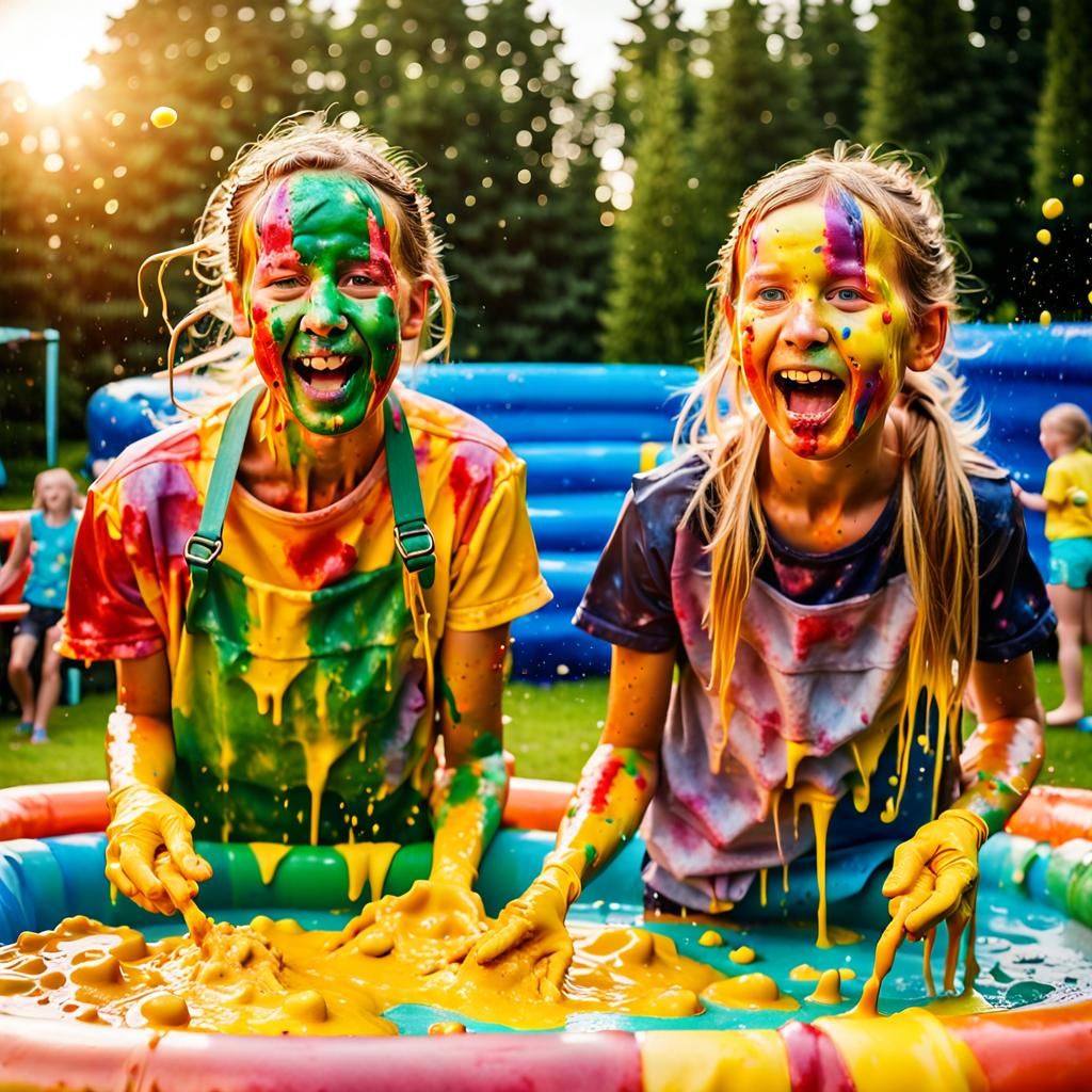 Messy Games at Summer Camp - AI Generated Artwork - NightCafe Creator