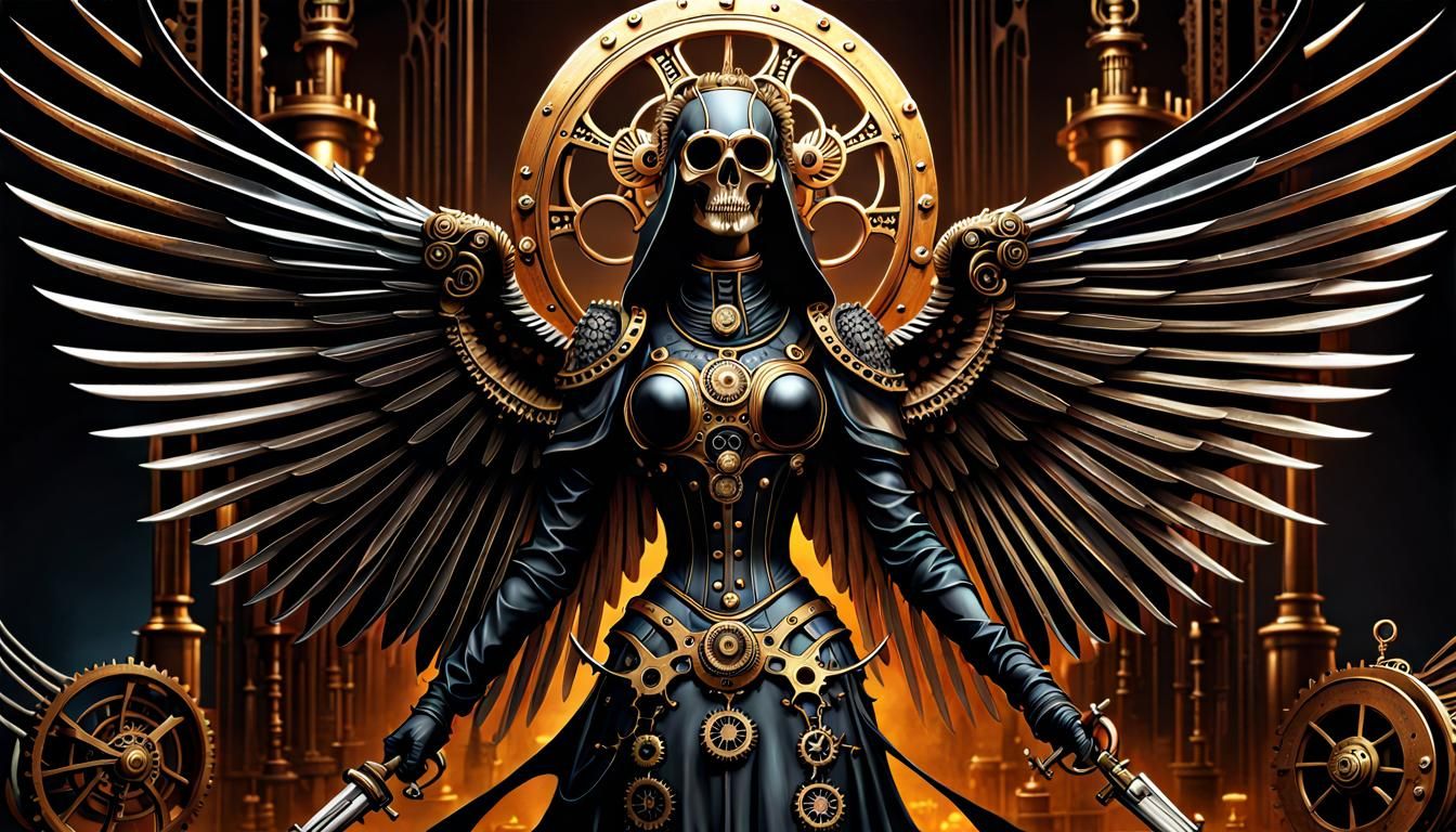 Steampunk Angel of Death - AI Generated Artwork - NightCafe Creator
