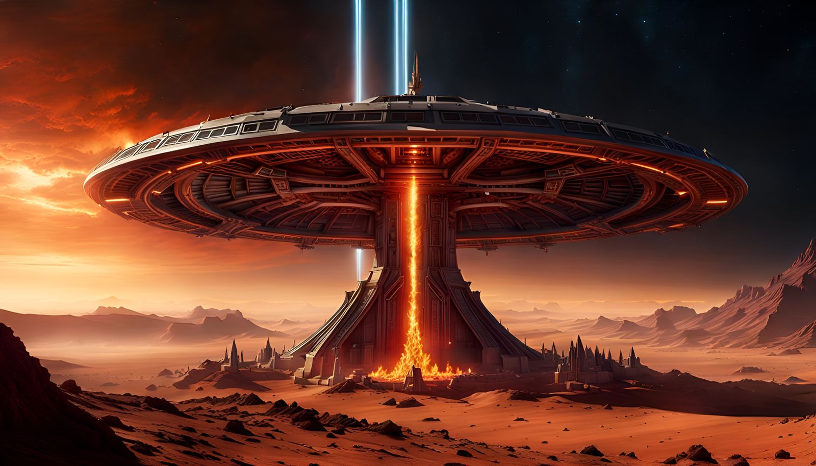 Alien Warfare UFOs - AI Generated Artwork - NightCafe Creator