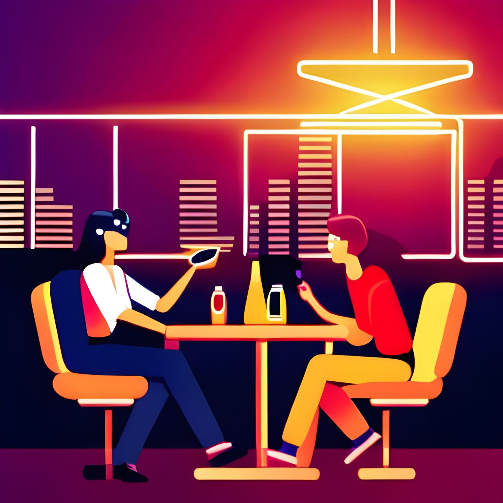 A Night Cafe outside the city - AI Generated Artwork - NightCafe Creator