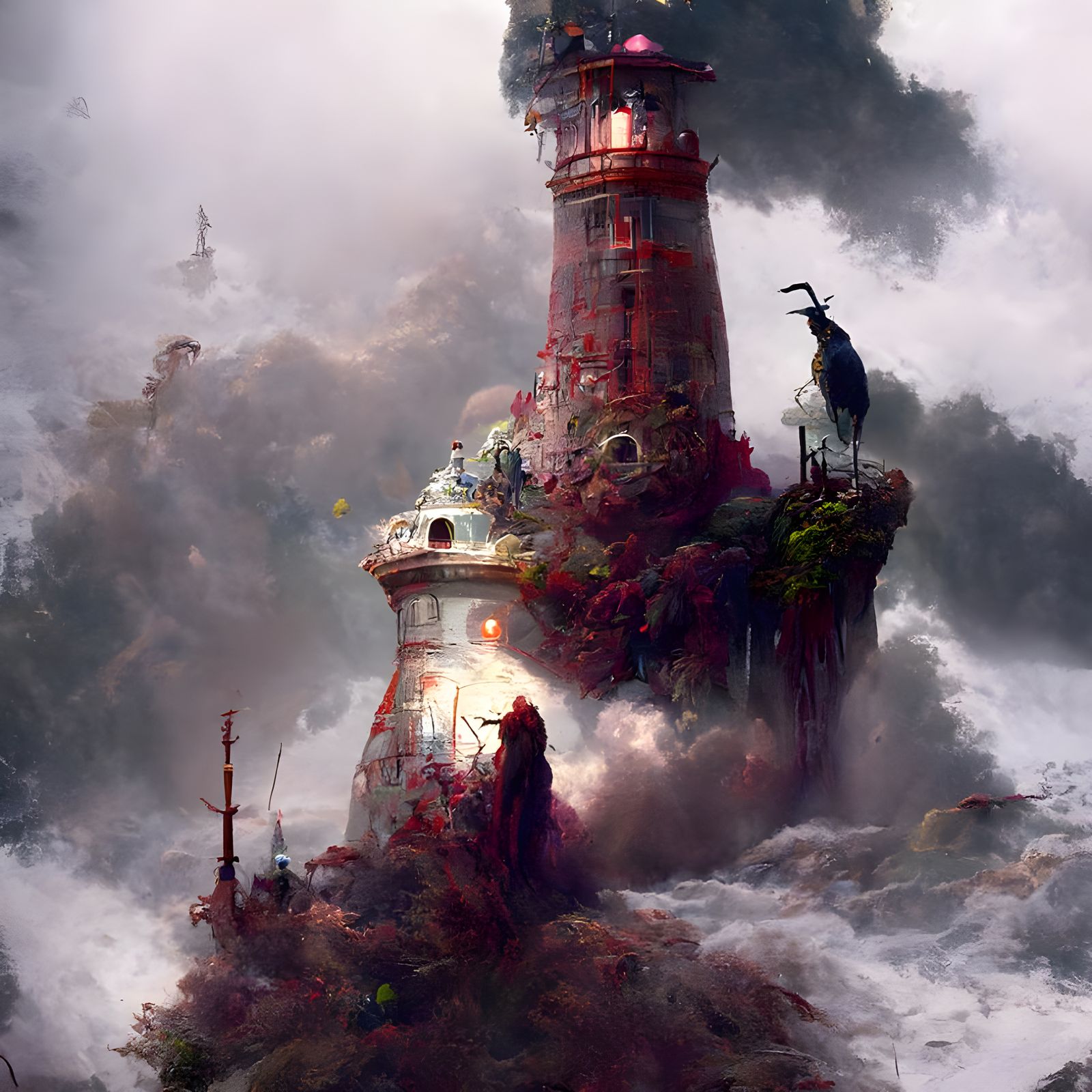 "Crooked lighthouse" - AI Generated Artwork - NightCafe Creator