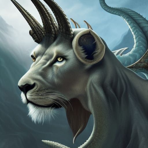 make a lion, goat, snake hybrid with dragon wings mind flight 8k ...