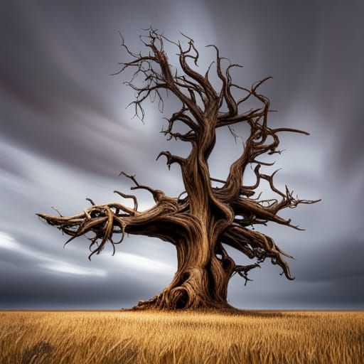 the last surviving tree after the apocalypse hyperrealism - AI ...