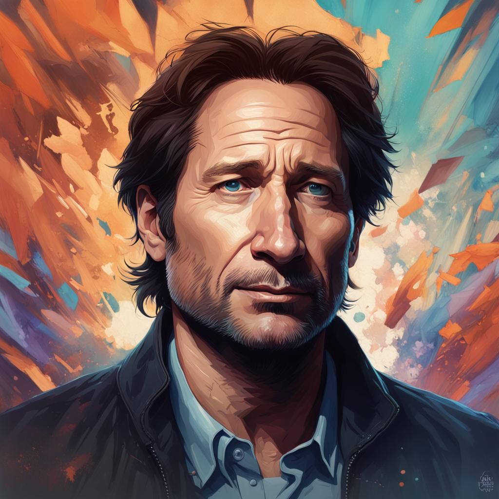 David Duchovny portrait head and shoulders portrait, 8k resolution ...
