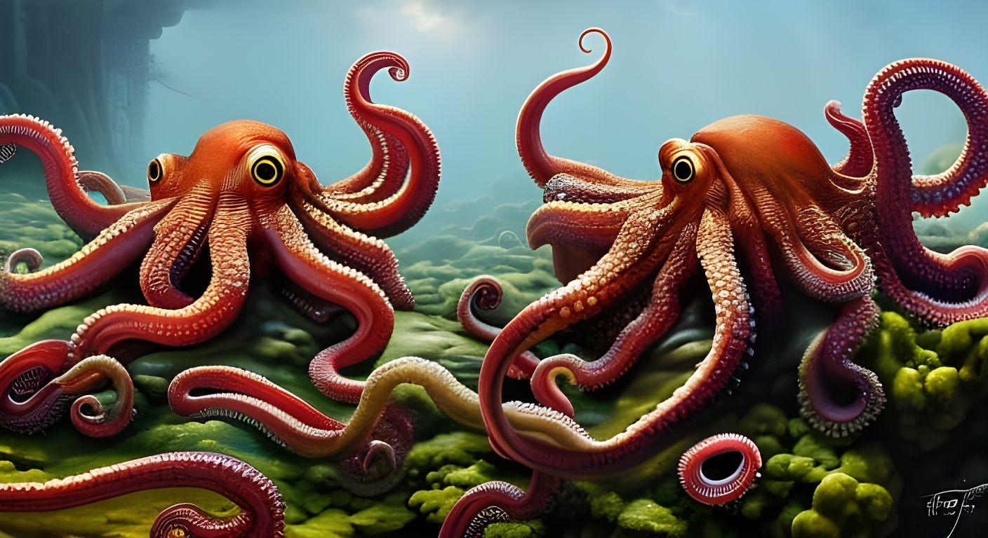 octopus high five! - AI Generated Artwork - NightCafe Creator