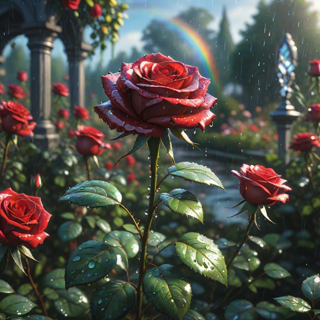 Red Roses in rain - Red Roses in rain