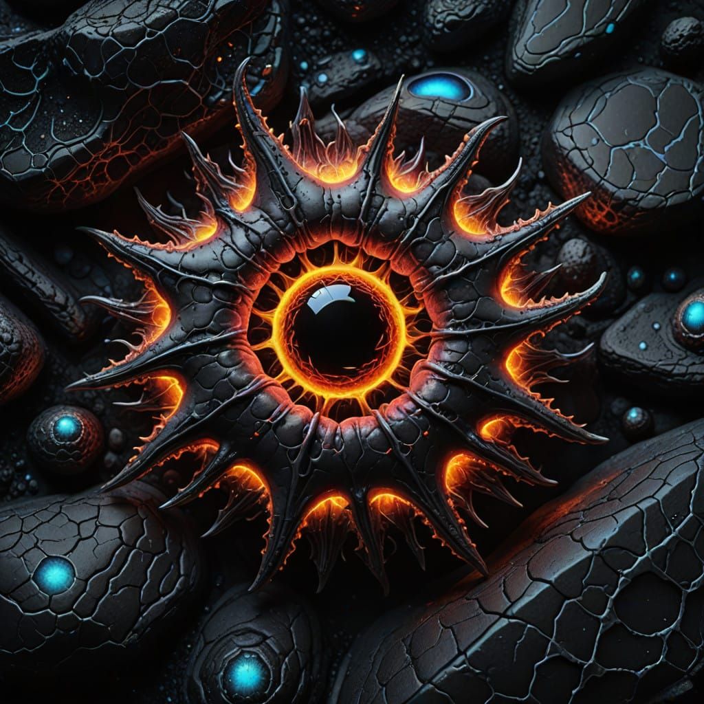 Macro photography of an ultrarealistic intricately detailed quasar on ...