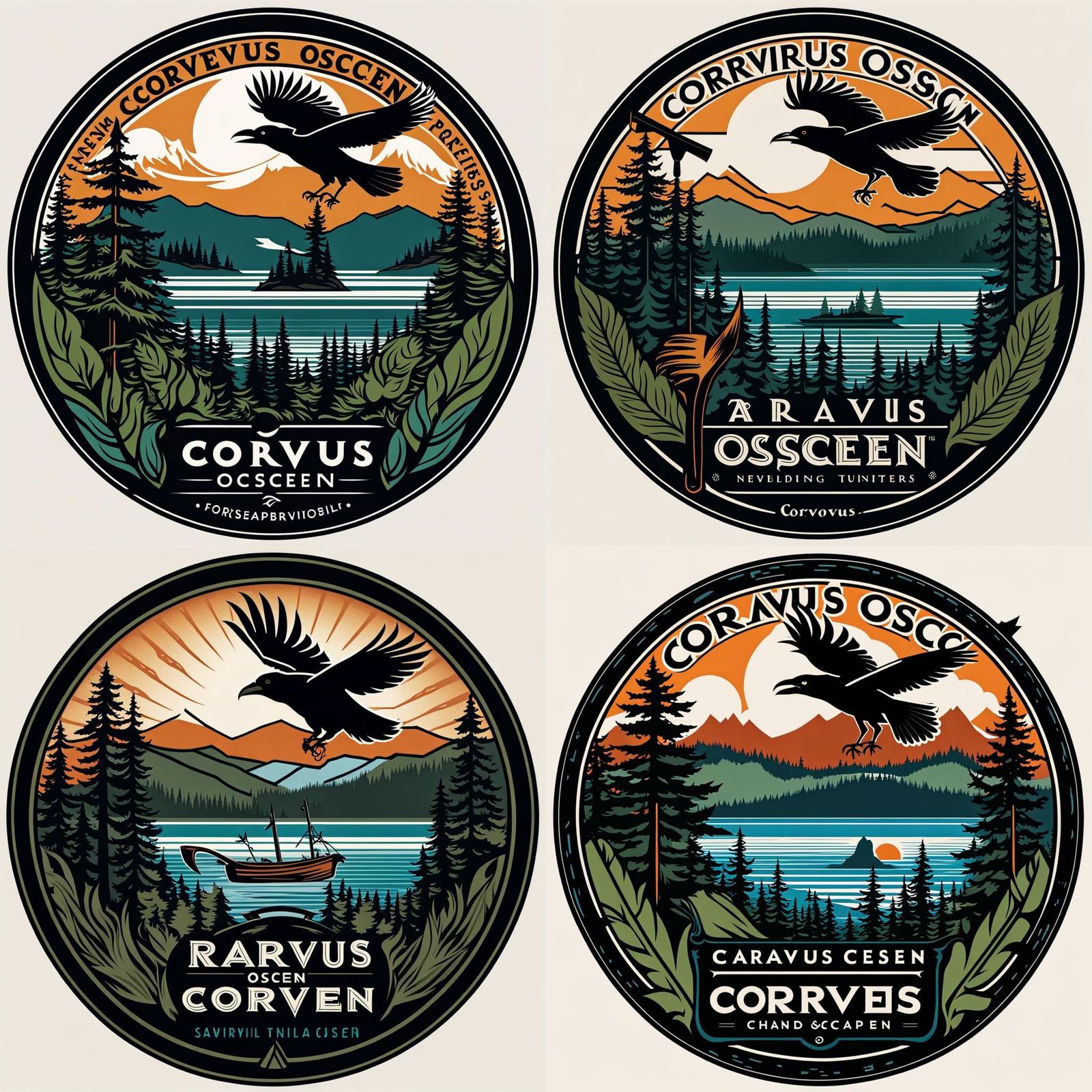 A distinctive full color round logo that blends elements of PNW nature ...