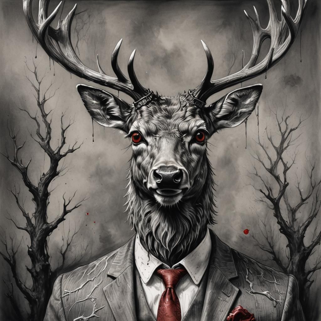 Goodnight Deer - AI Generated Artwork - NightCafe Creator