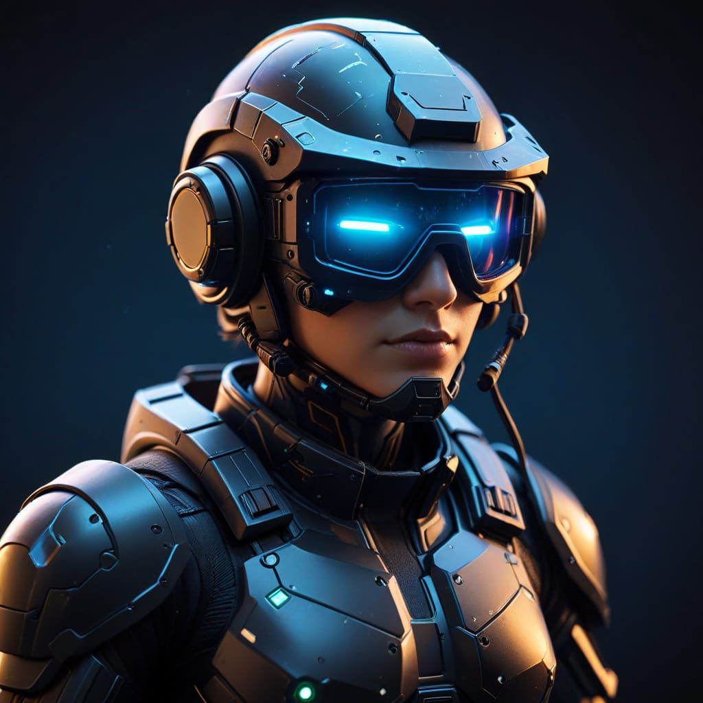 A heavily armored Roblox-style MTF operator, in black and dark gray ...