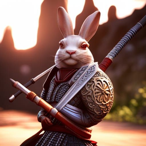 Wise Samurai Rabbit - AI Generated Artwork - NightCafe Creator