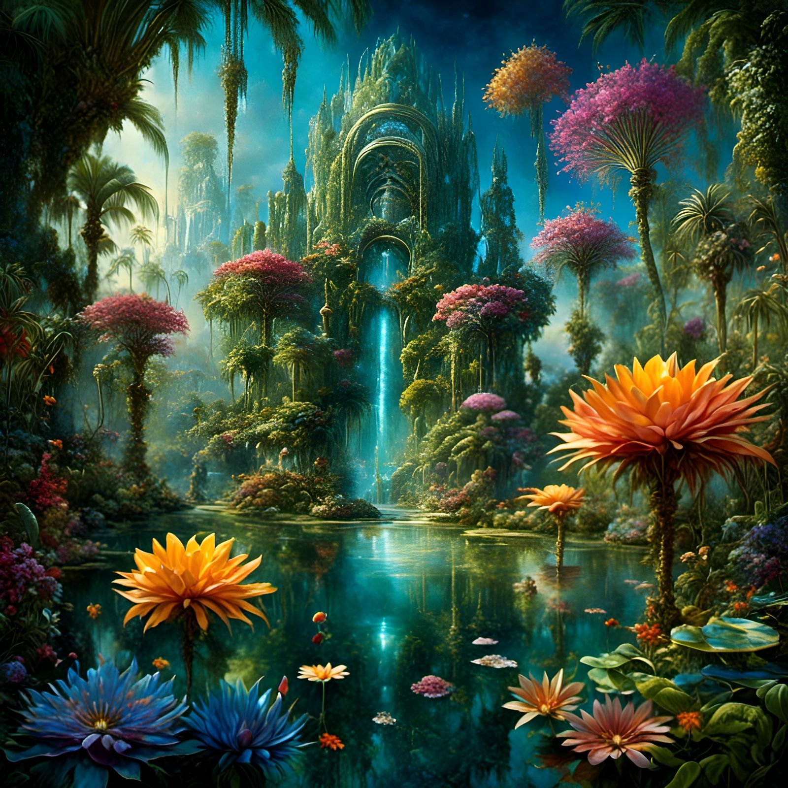 Water Garden - AI Generated Artwork - NightCafe Creator