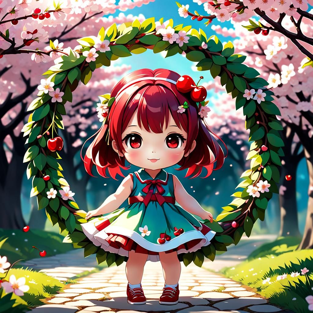 cherry chibi cuteee - AI Generated Artwork - NightCafe Creator