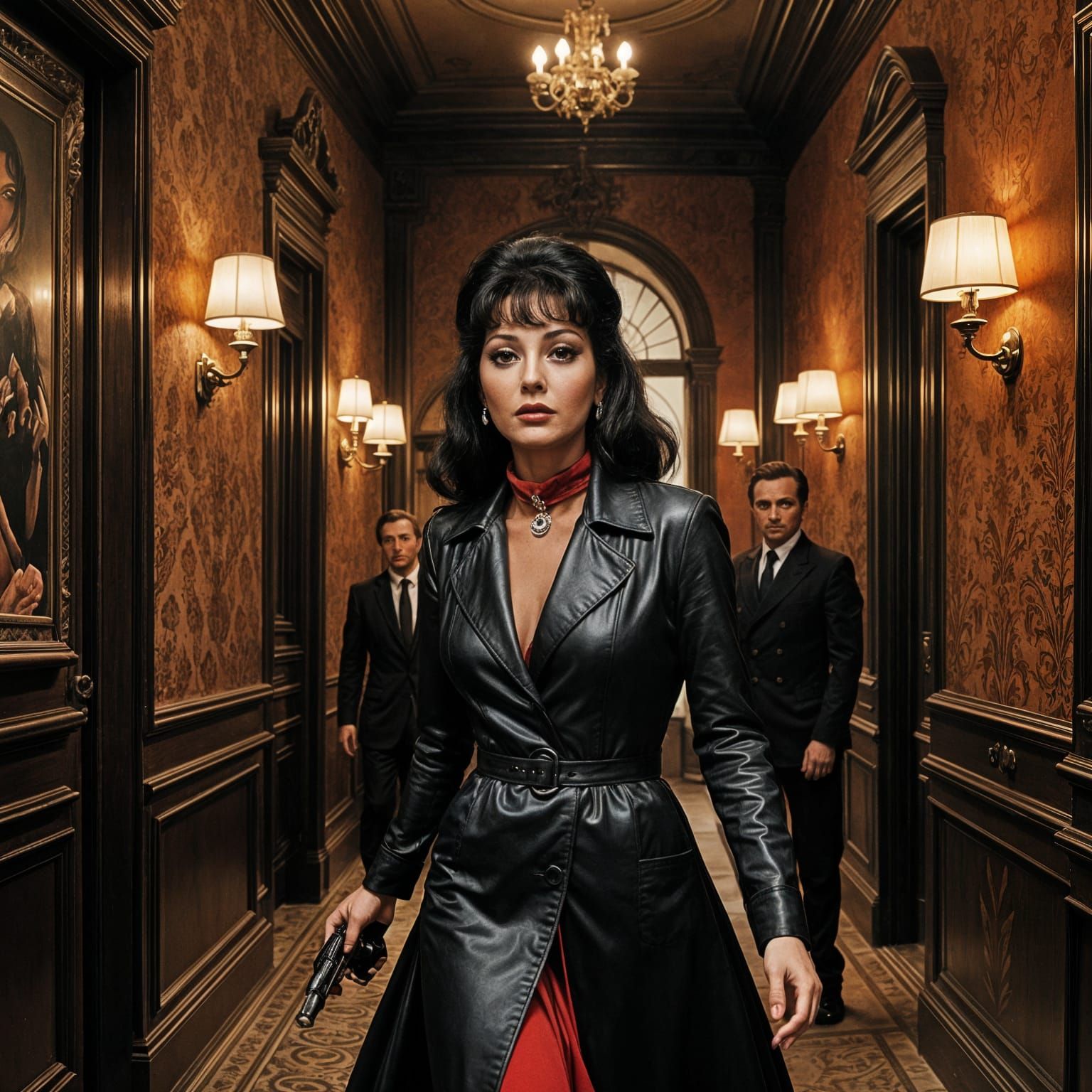 Italian Giallo Horror Poster: The Clue of the Blac... - AI Art