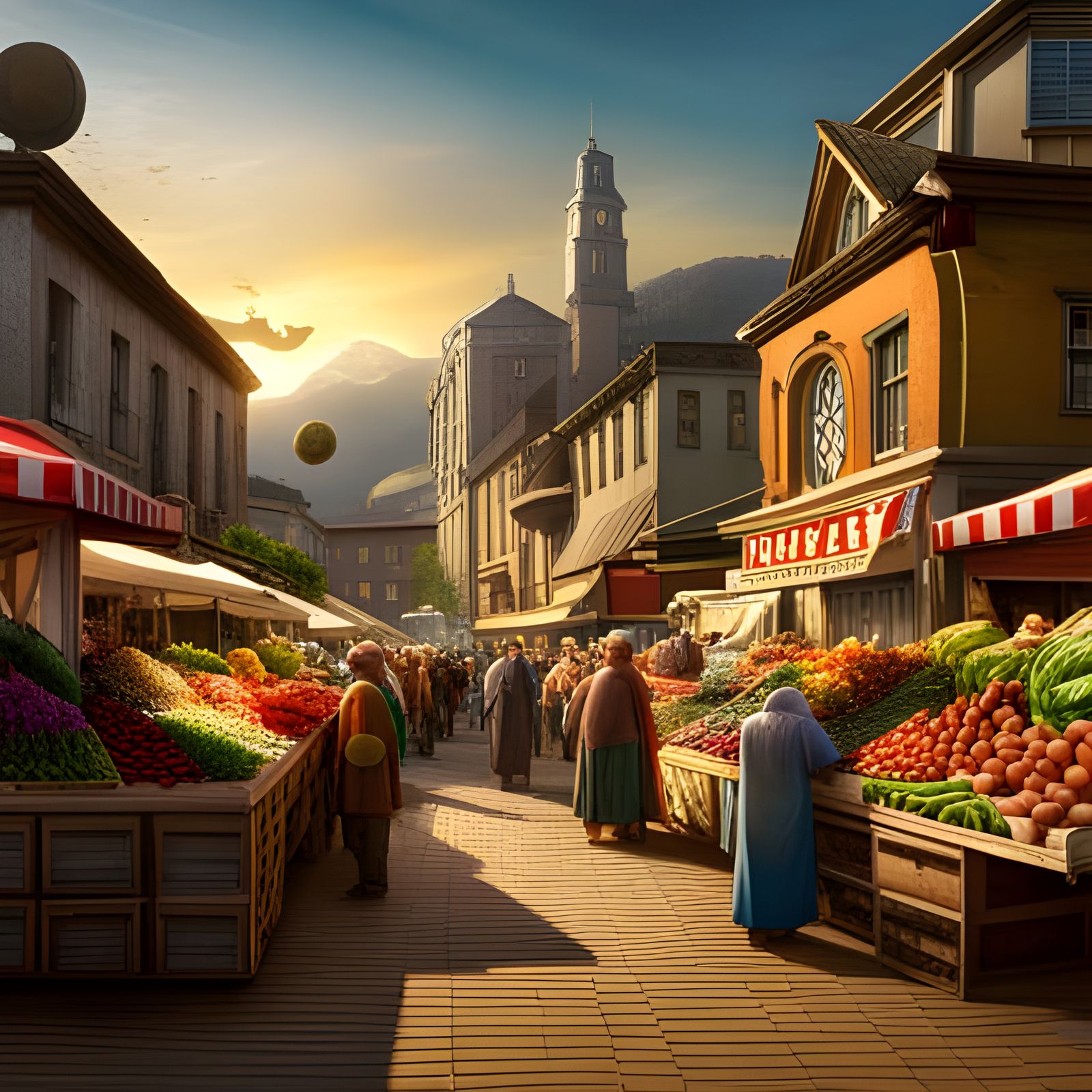 Down the Market - AI Generated Artwork - NightCafe Creator