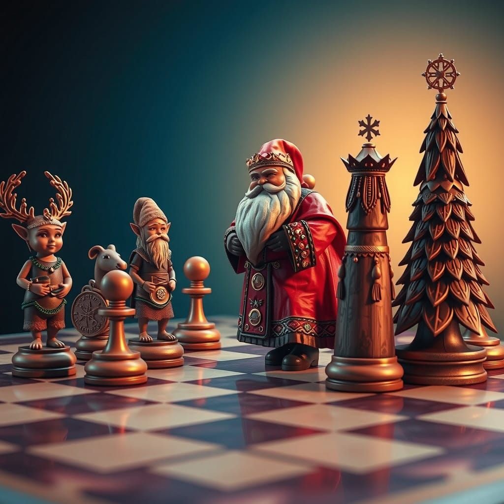 Christmas themed chess set - Christmas Chess Set in Fantasti...