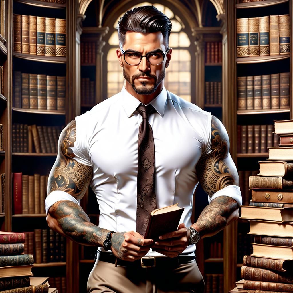 Handsome Man at the Library - AI Generated Artwork - NightCafe Creator