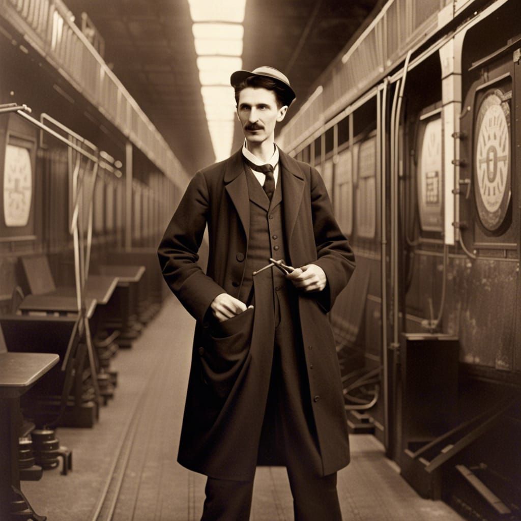 nikola tesla working at the subway - AI Generated Artwork - NightCafe ...