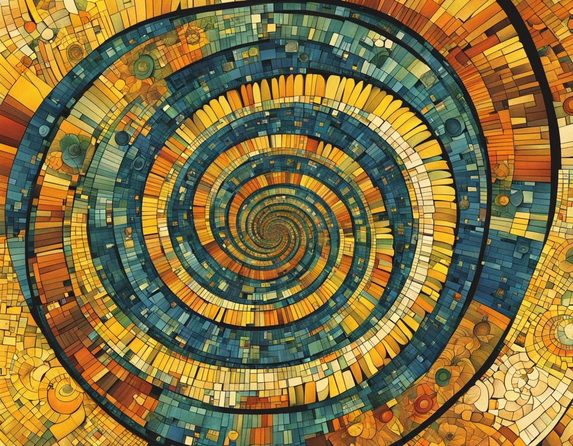 Fibonacci sequence - Golden Spiral Harmony in Vibrant Colors