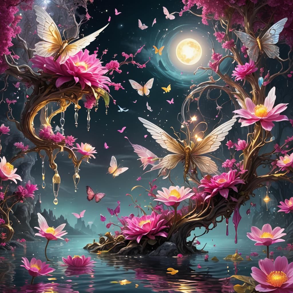 mystical dream with magenta lining flying on silver wings of absolute ...