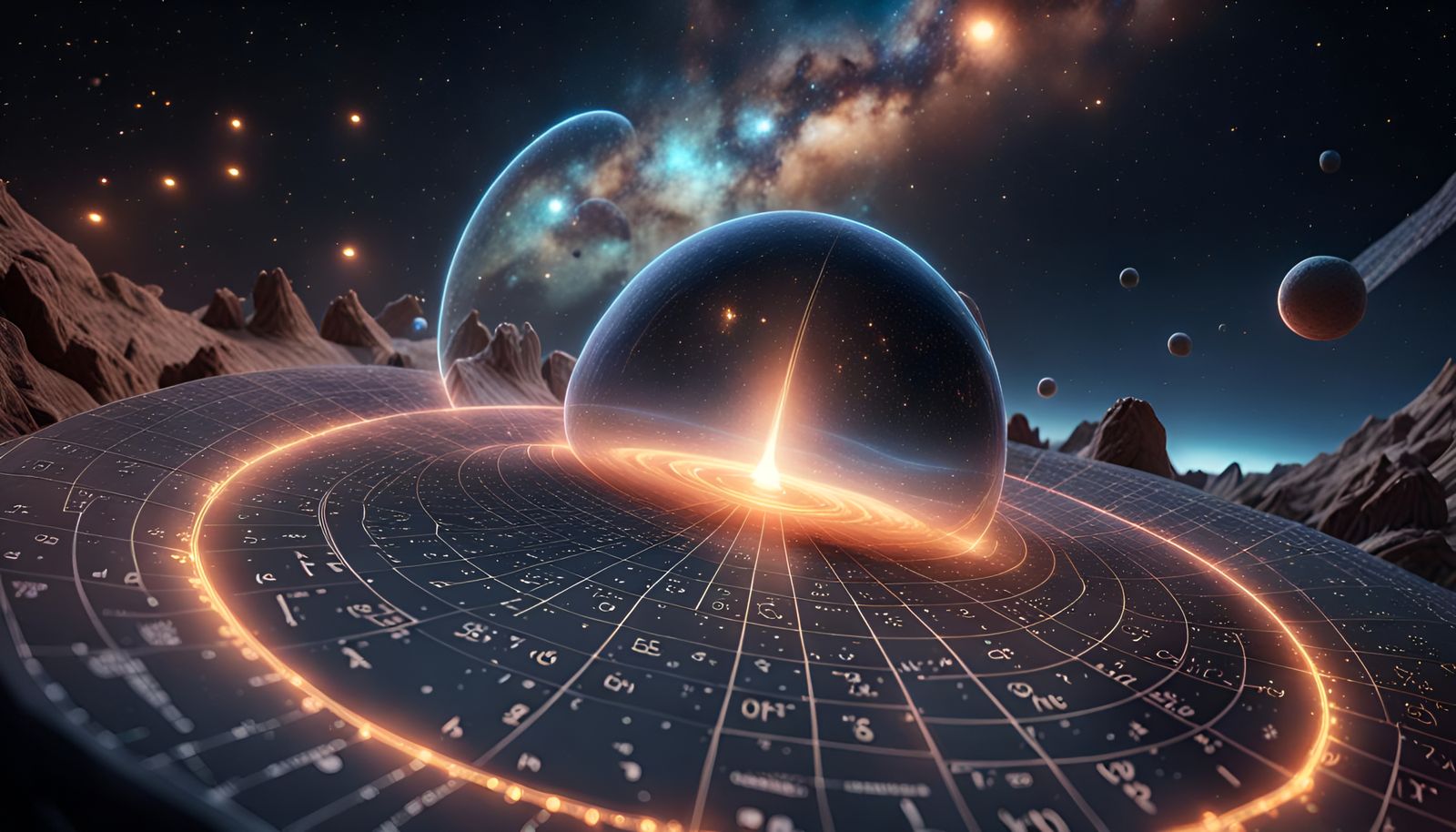 Mathematical Formulas in Starry Sky: Realistic Dig... - AI Art