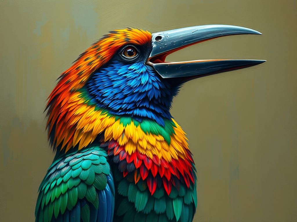 The Merry Bird - Joyful Avian Spirit in Vibrant Expressions