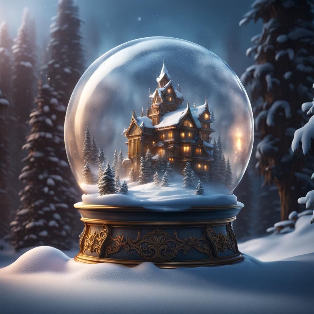a beautiful snow globe - AI Generated Artwork - NightCafe Creator