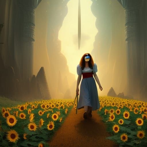 wizard of oz egypt priestess dorothy kansas sunflower - AI Generated ...